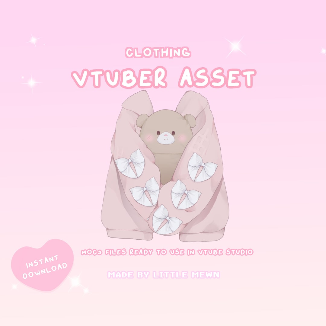 Vtuber Asset | Rigged Winter Ribbon Coat - Etsy