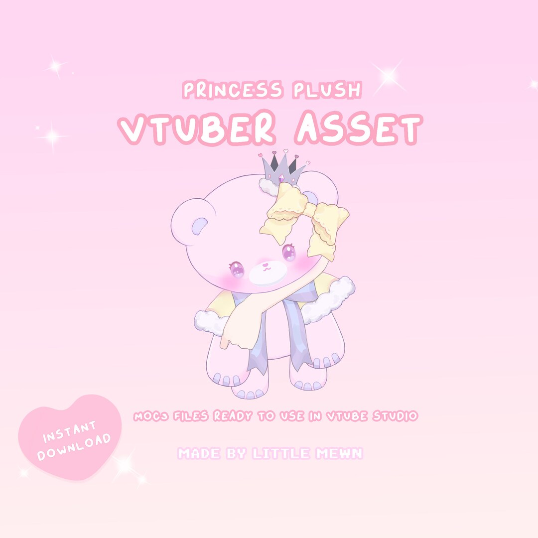 Vtuber Asset Rigged Princess Bear Plush - Etsy Canada