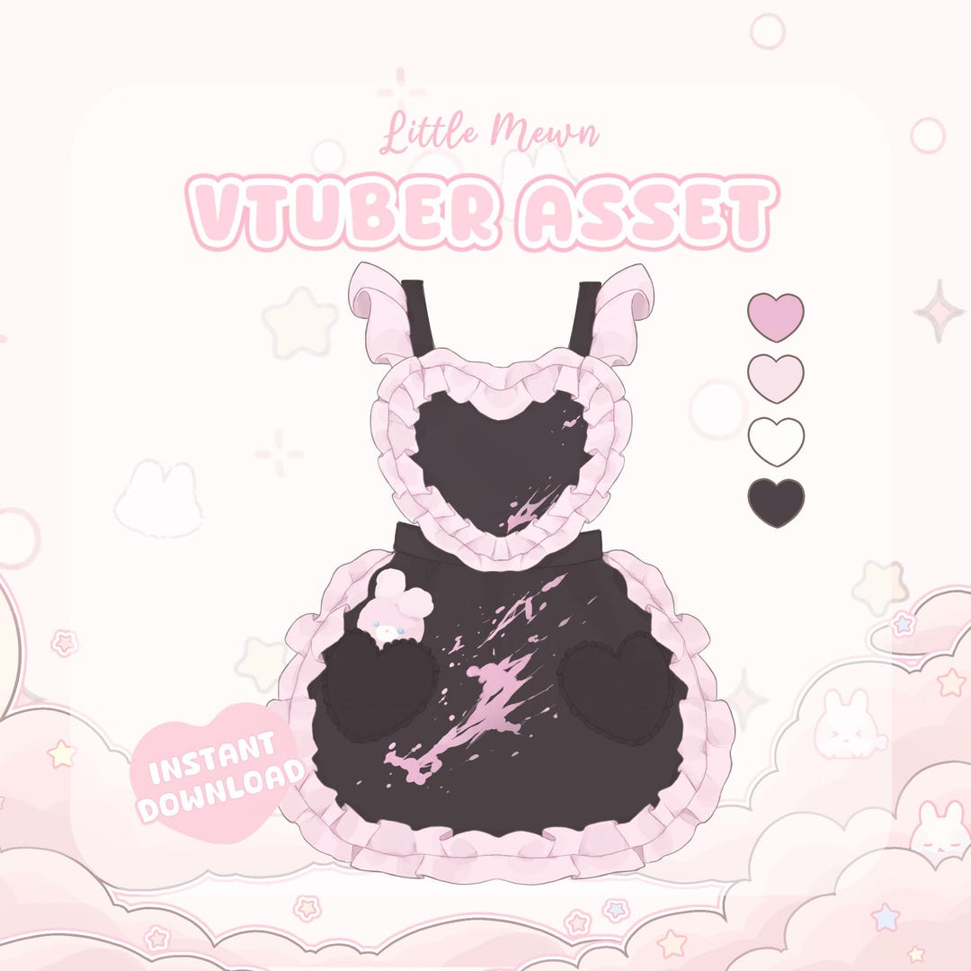 Vtuber Asset | Rigged Sweetheart Apron Cherry Kiss - Etsy