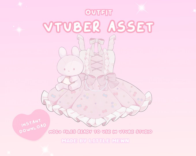Vtuber Asset Outfit - Kawaii Maid Dress| Vtuber Maid Dress| Vtuber ...