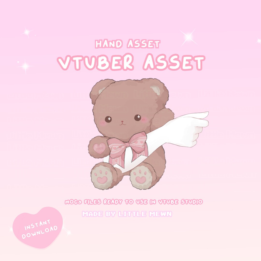 Vtuber Asset | Rigged Sweet Heart Bear - Etsy