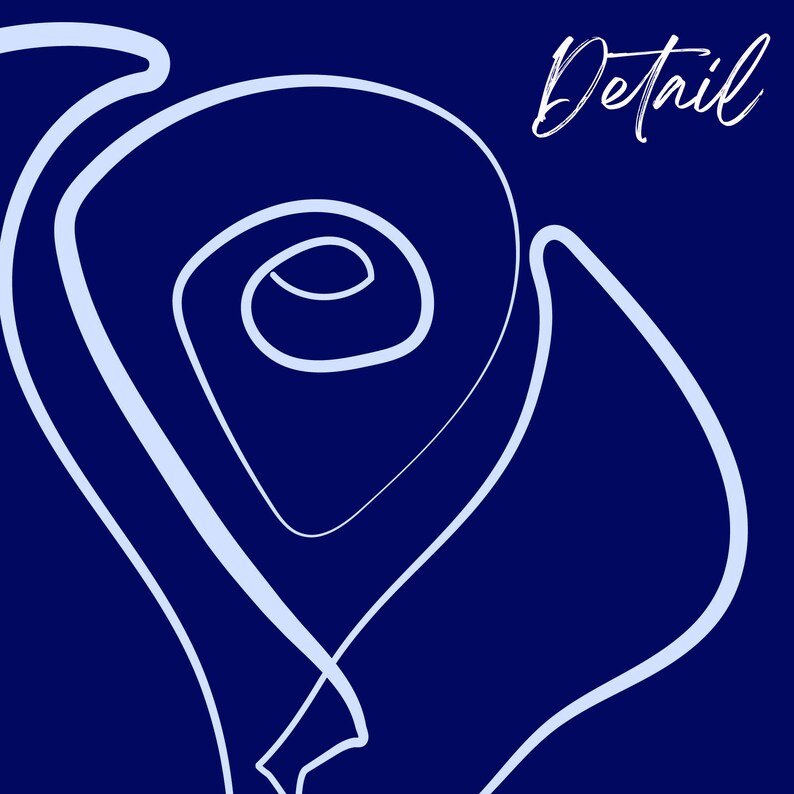 Blue Rose Line Art Print: Minimalist Home Decor (digital Download) - Etsy
