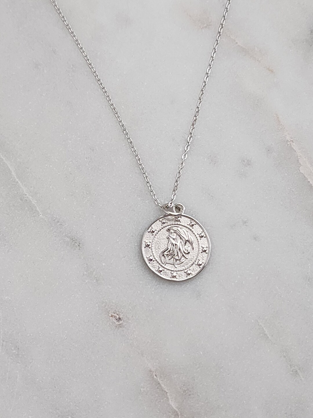 Wizard Coin Necklace, Sterling Silver, DND Necklace, Pendant, Gold ...