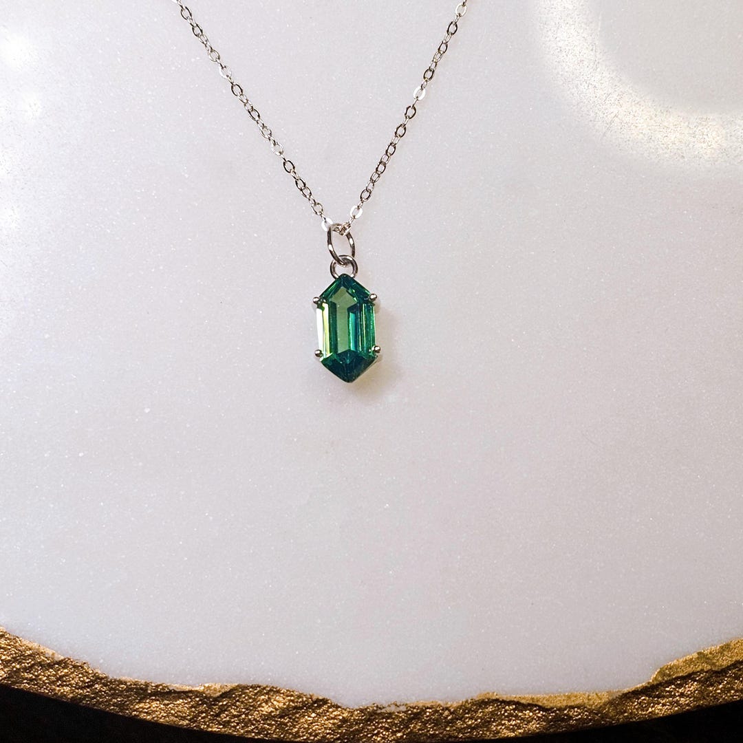 Rupee Stone Necklace, Sterling Silver, Video Game Jewelry, Gamer Gift ...