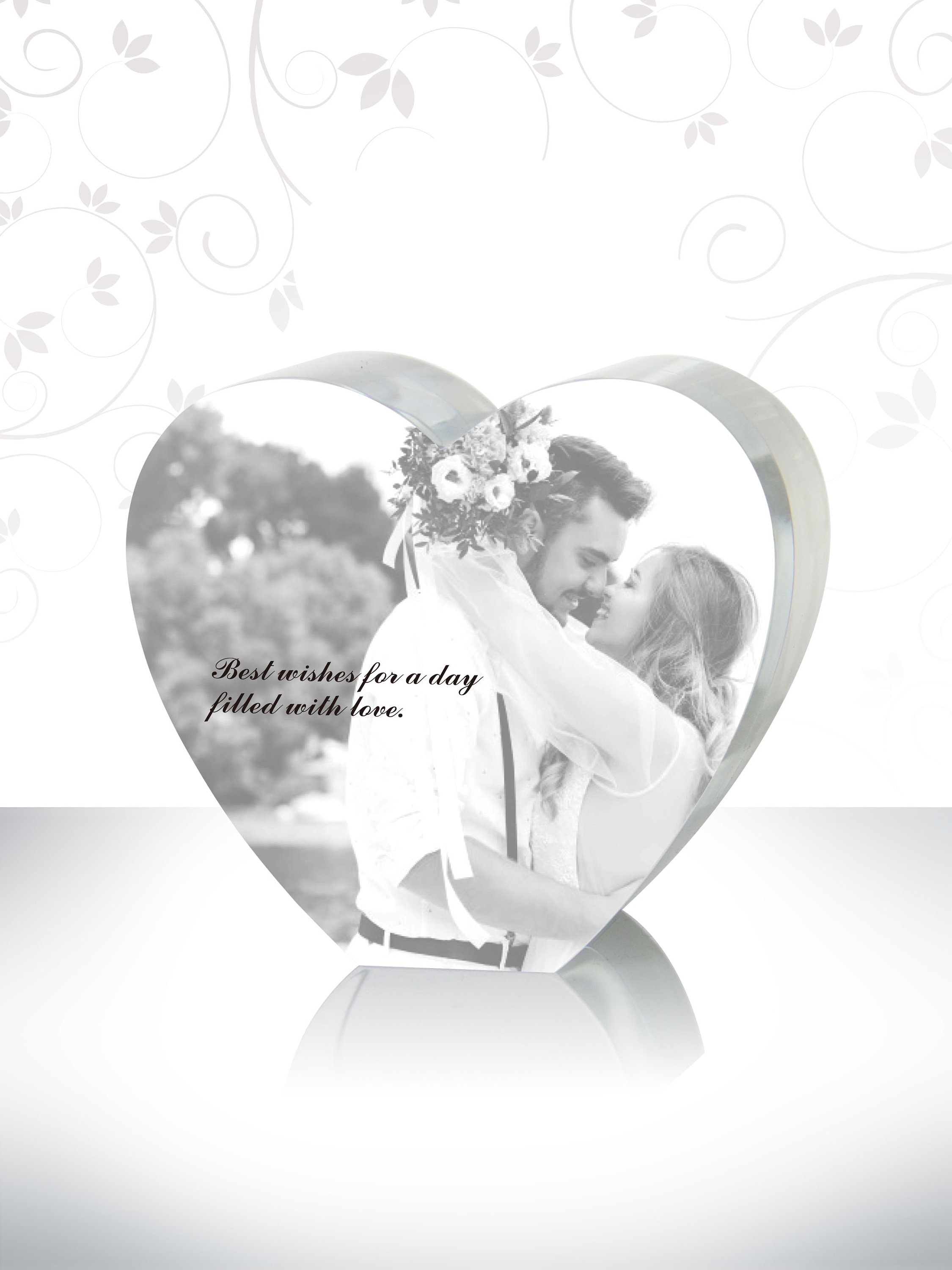 Classic Heart Shape Crystal Photo Frame | Photograph on Crystal, Custom ...