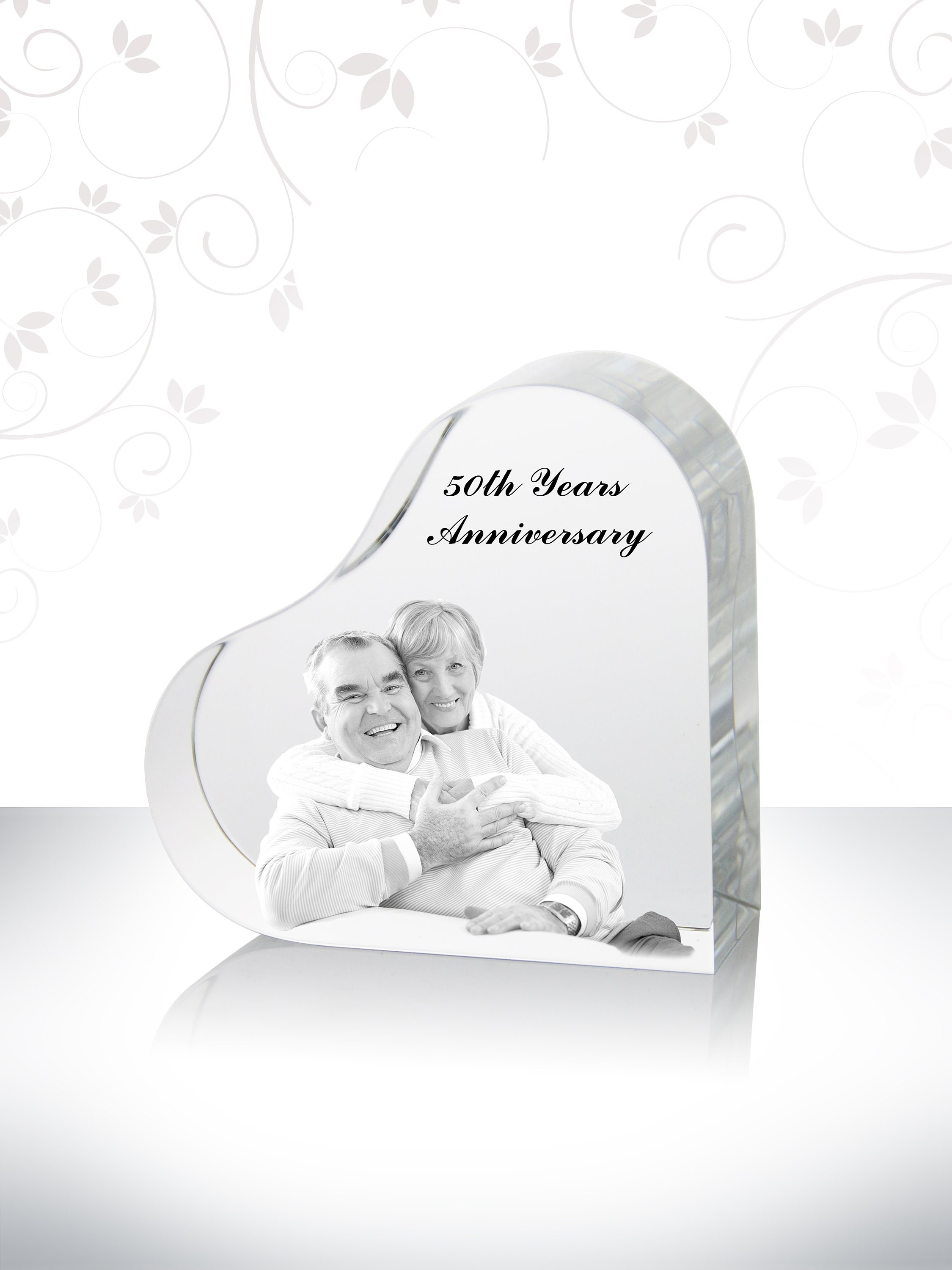 Heart Shape Crystal Photo Frame Photograph on Crystal - Etsy