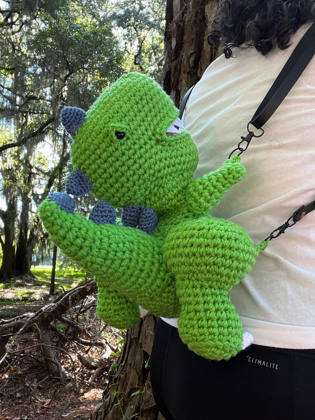 Green T-rex Crochet Backpack. Dinosaur Plush Backpack. Crochet Dinosaur ...
