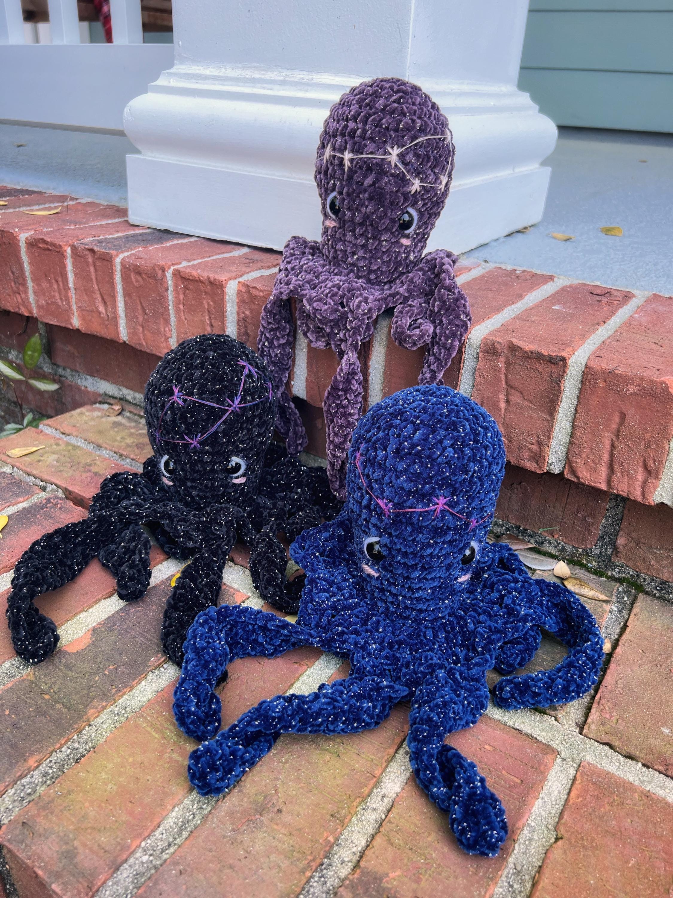 Galaxy Octopus Plushie - Crochet Octopus With Constellation Embroidery ...