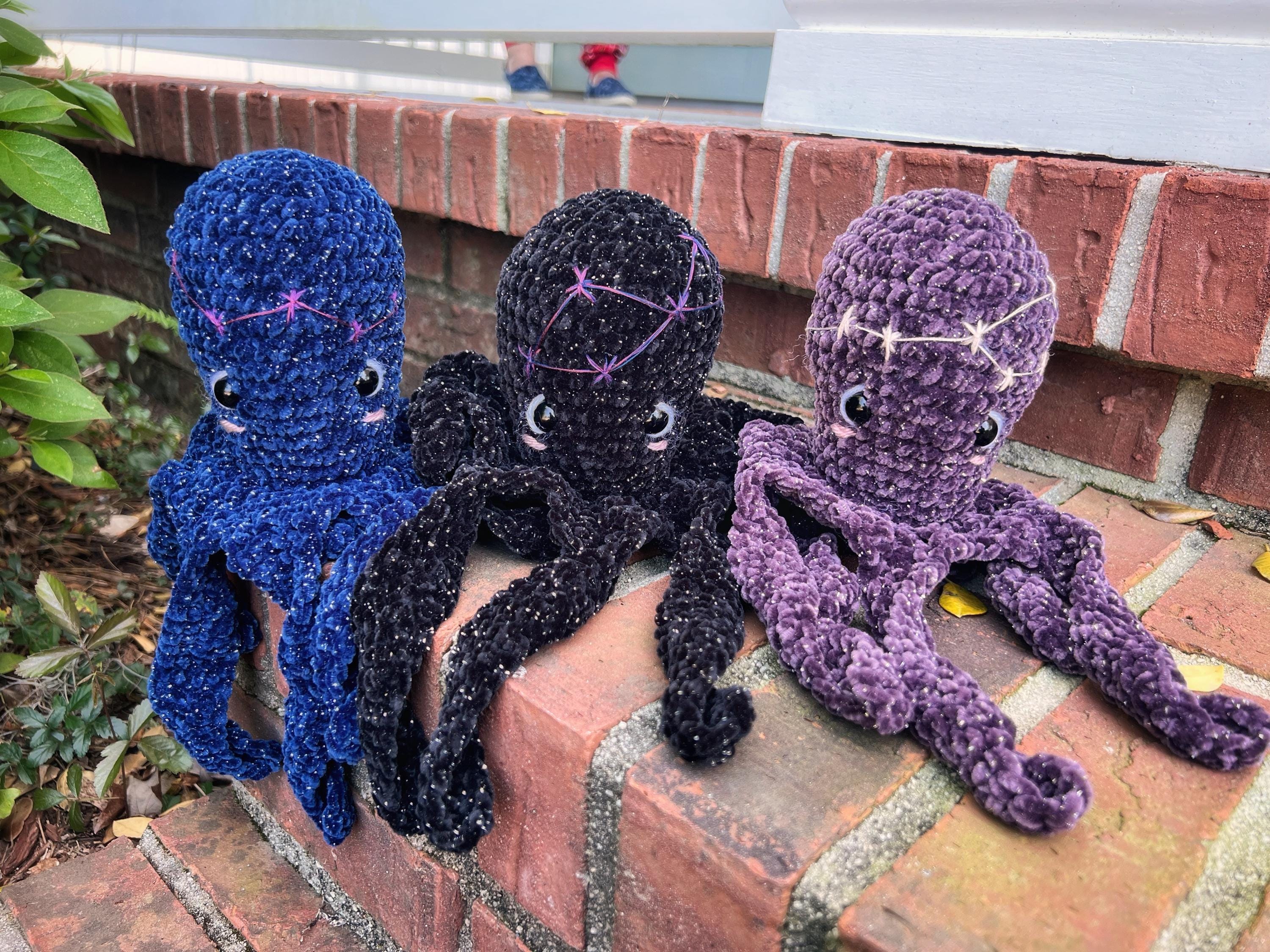 Galaxy Octopus Plushie - Crochet Octopus With Constellation Embroidery ...