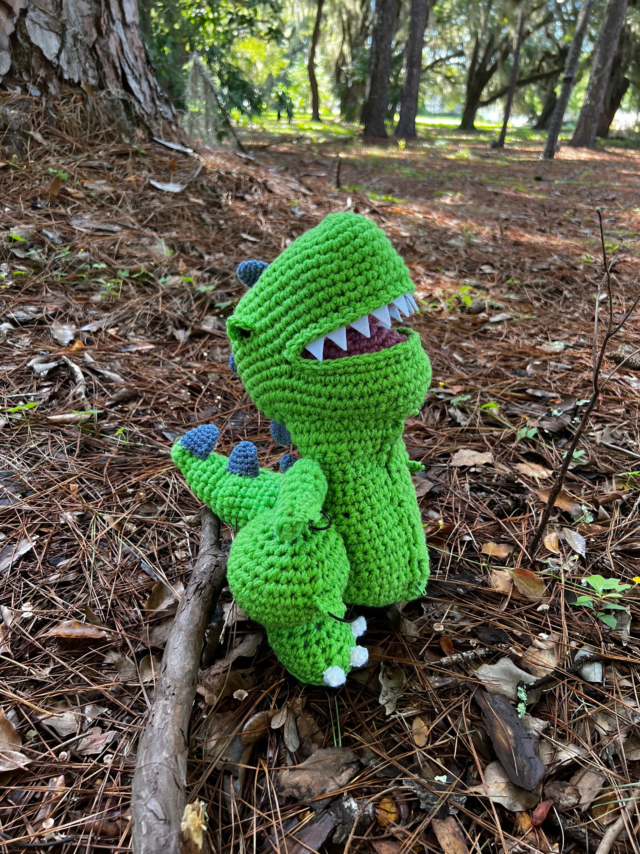 Green T-rex Crochet Backpack. Dinosaur Plush Backpack. Crochet Dinosaur ...