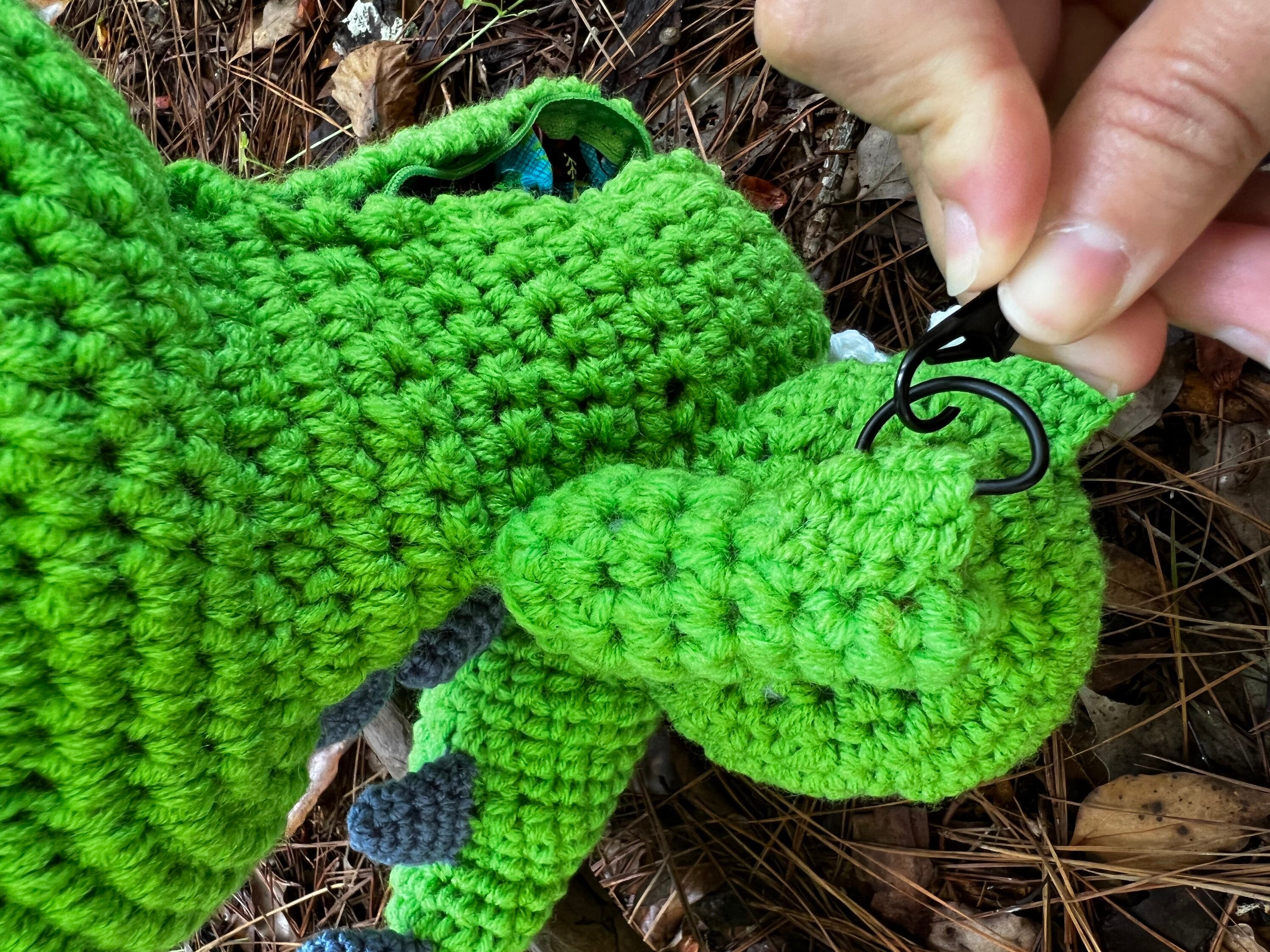 Green T-rex Crochet Backpack. Dinosaur Plush Backpack. Crochet Dinosaur ...