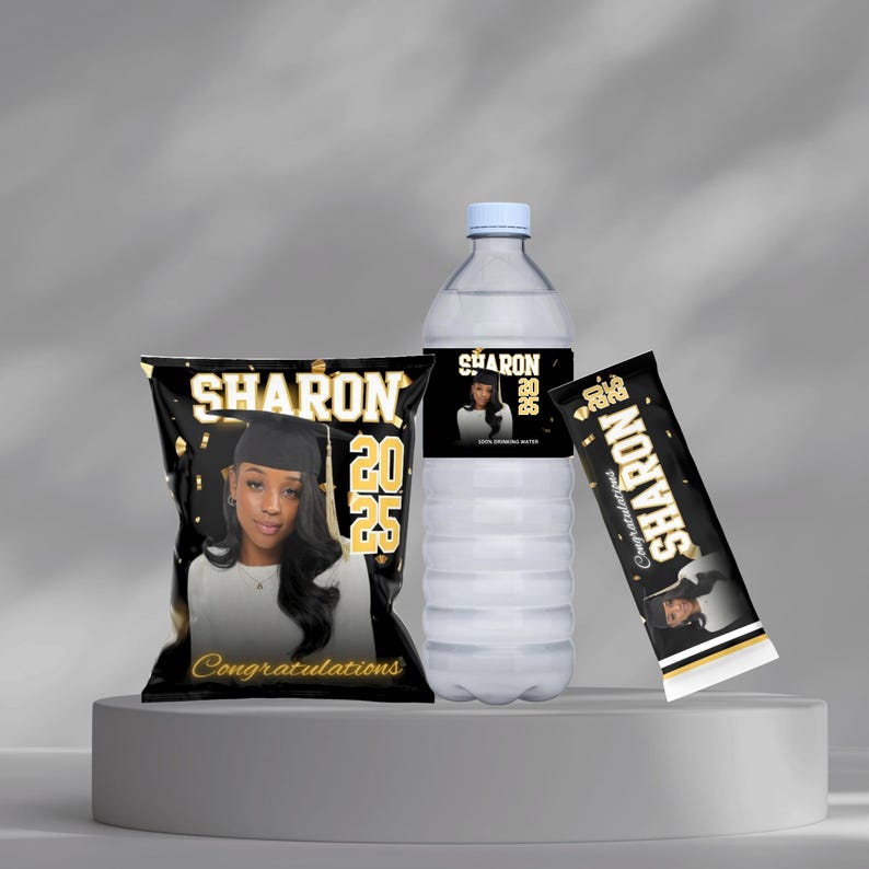 Party Bundle Graduation Chip Bag Water Bottle Candy Bar Template ...