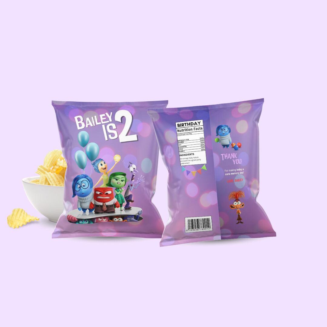 DIY Inside Out 2 Chips Party Bags Birthday Party Treats, Personalized ...