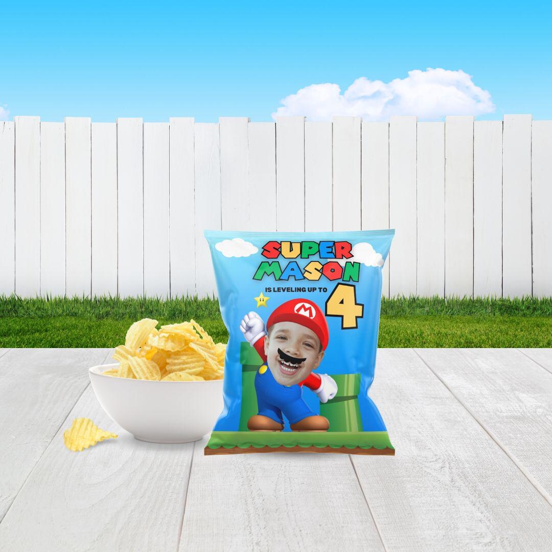 DIY Custom Super Mario Chips Party Bag Template Birthday Party Treats ...