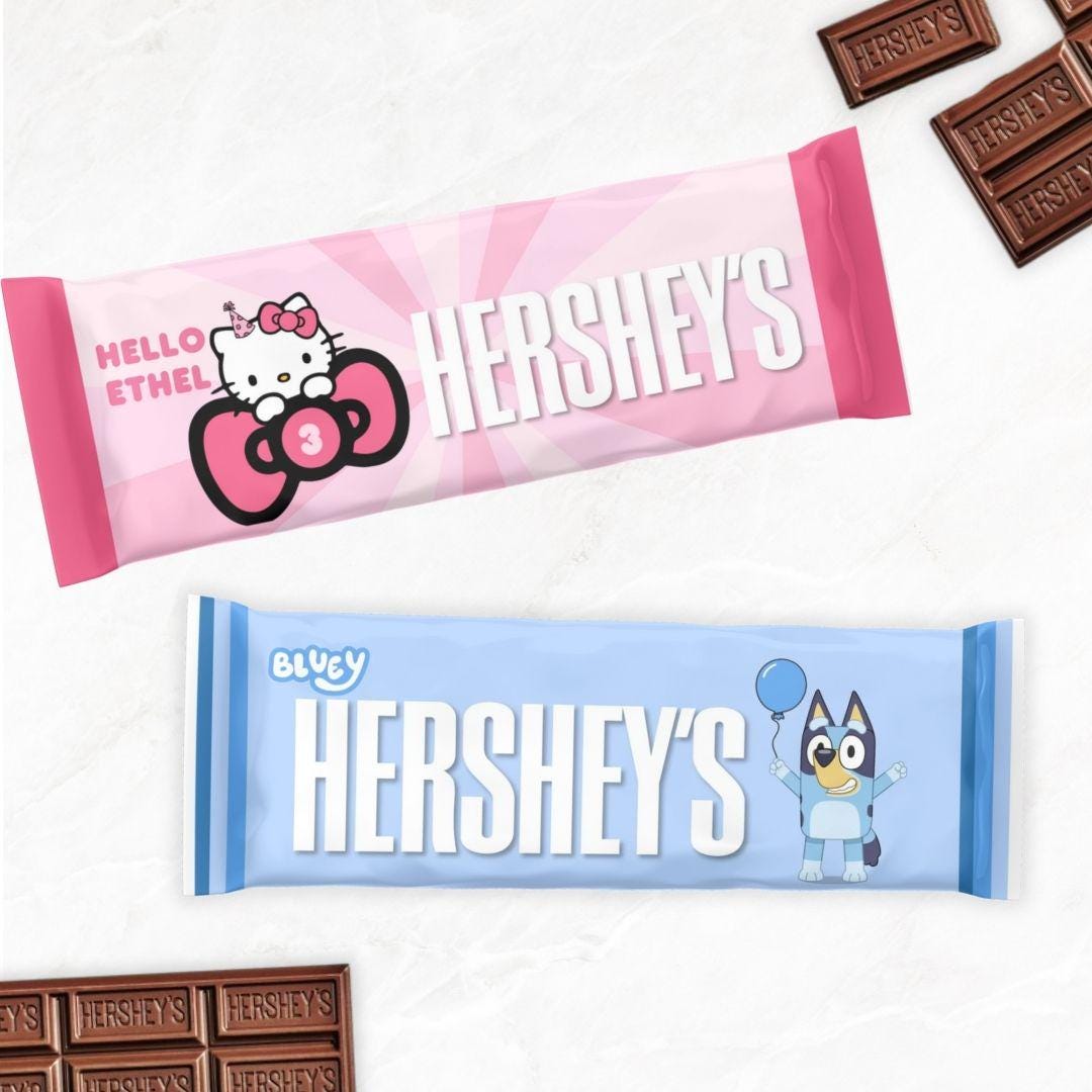 Hello Chocolate Bar Kitty Wrapper Template Personalized Candy Bar ...