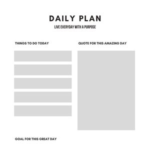 Daily Plan Printable Printable Daily Plan Printable to Do List Daily ...