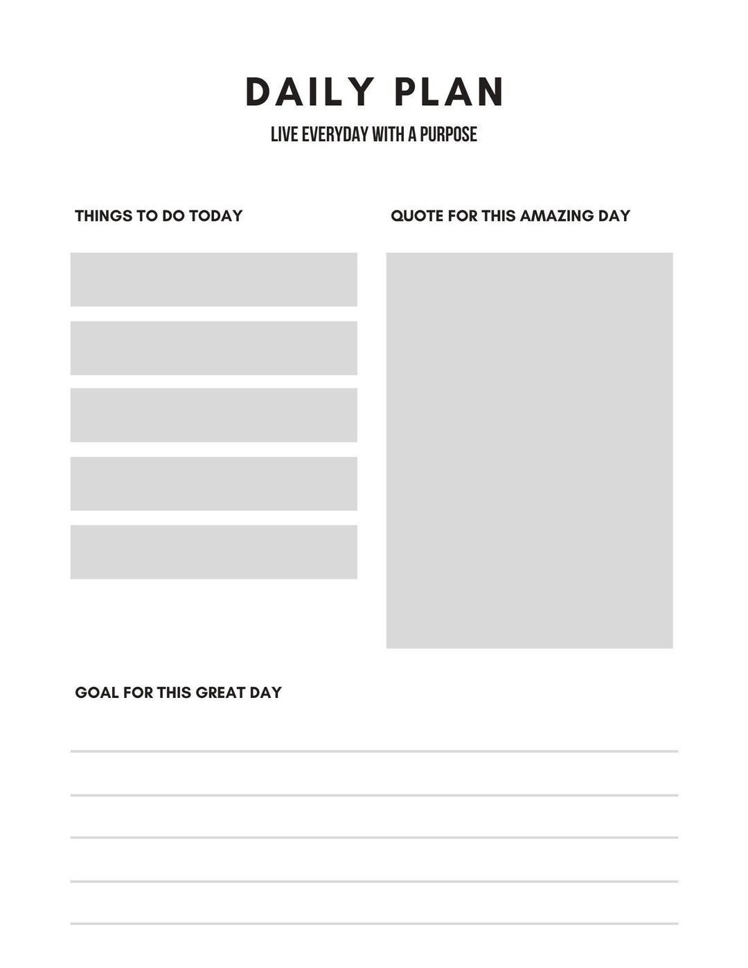 Daily Plan Printable Printable Daily Plan Printable to Do List Daily ...