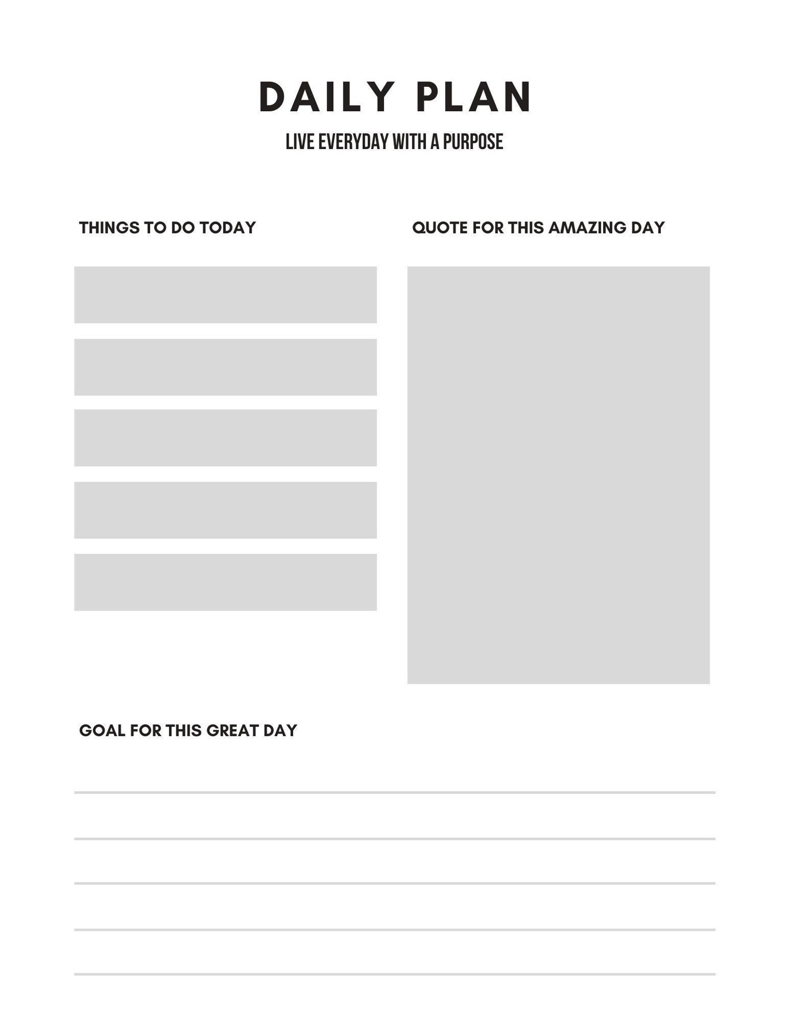Daily Plan Printable Printable Daily Plan Printable to Do List Daily ...
