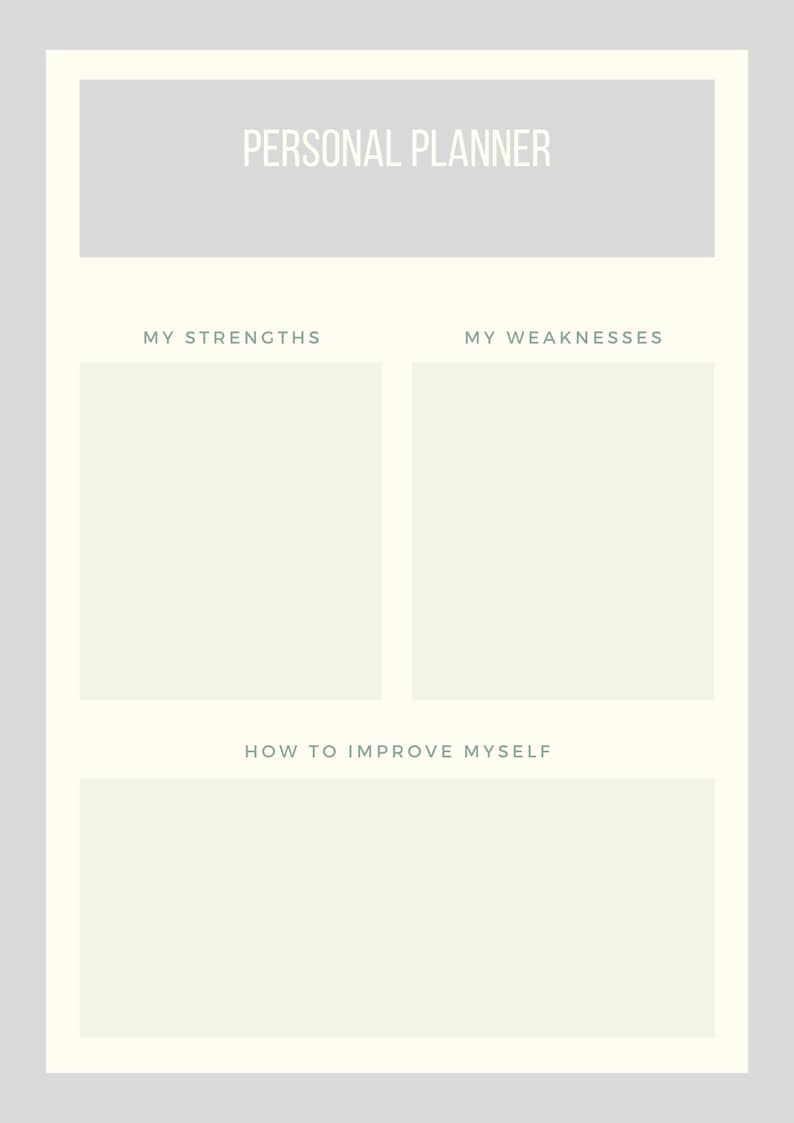 Personal Planner Printable Printable Personal Planner - Etsy