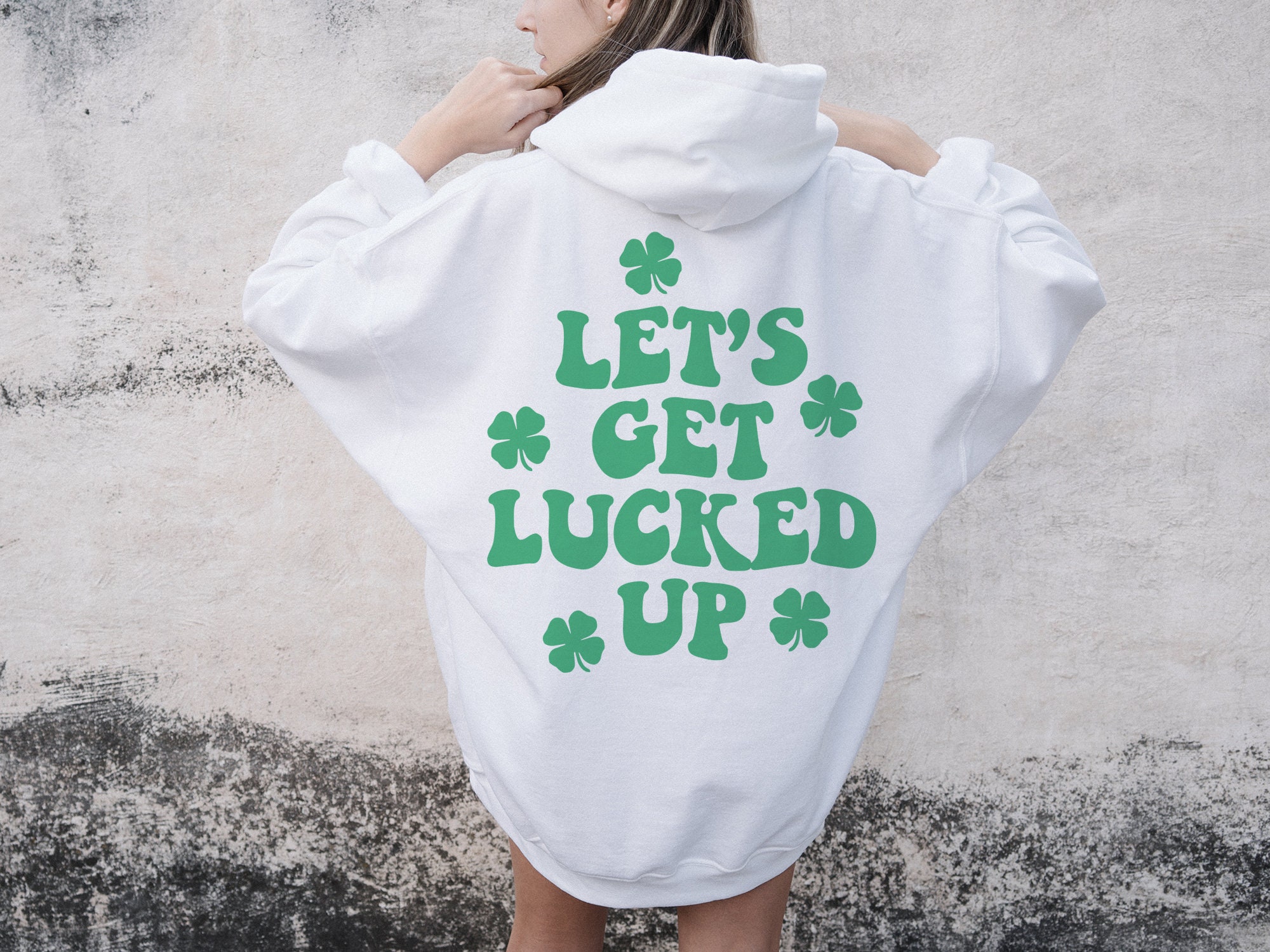 Let's Get Lucked up SVG Wavy Text Trendy St. | Etsy