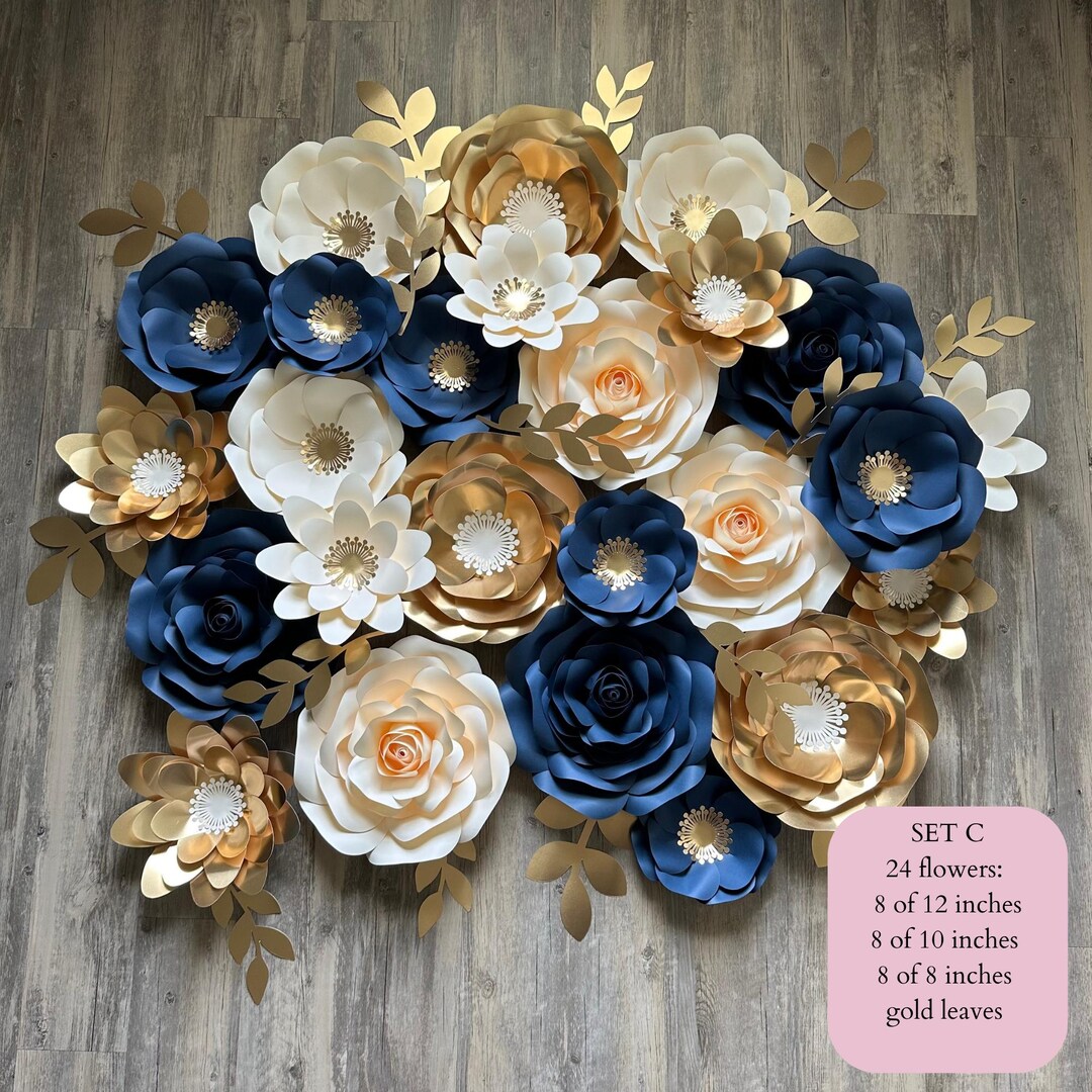 Elegant Flowers Made of Cardstock for Wall Decor Events - Etsy