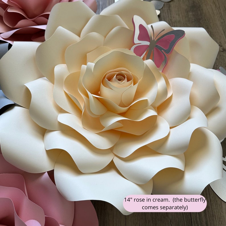 Paper Flower Rose Set, Nursery Wall Decor for Baby Girl Room - Etsy