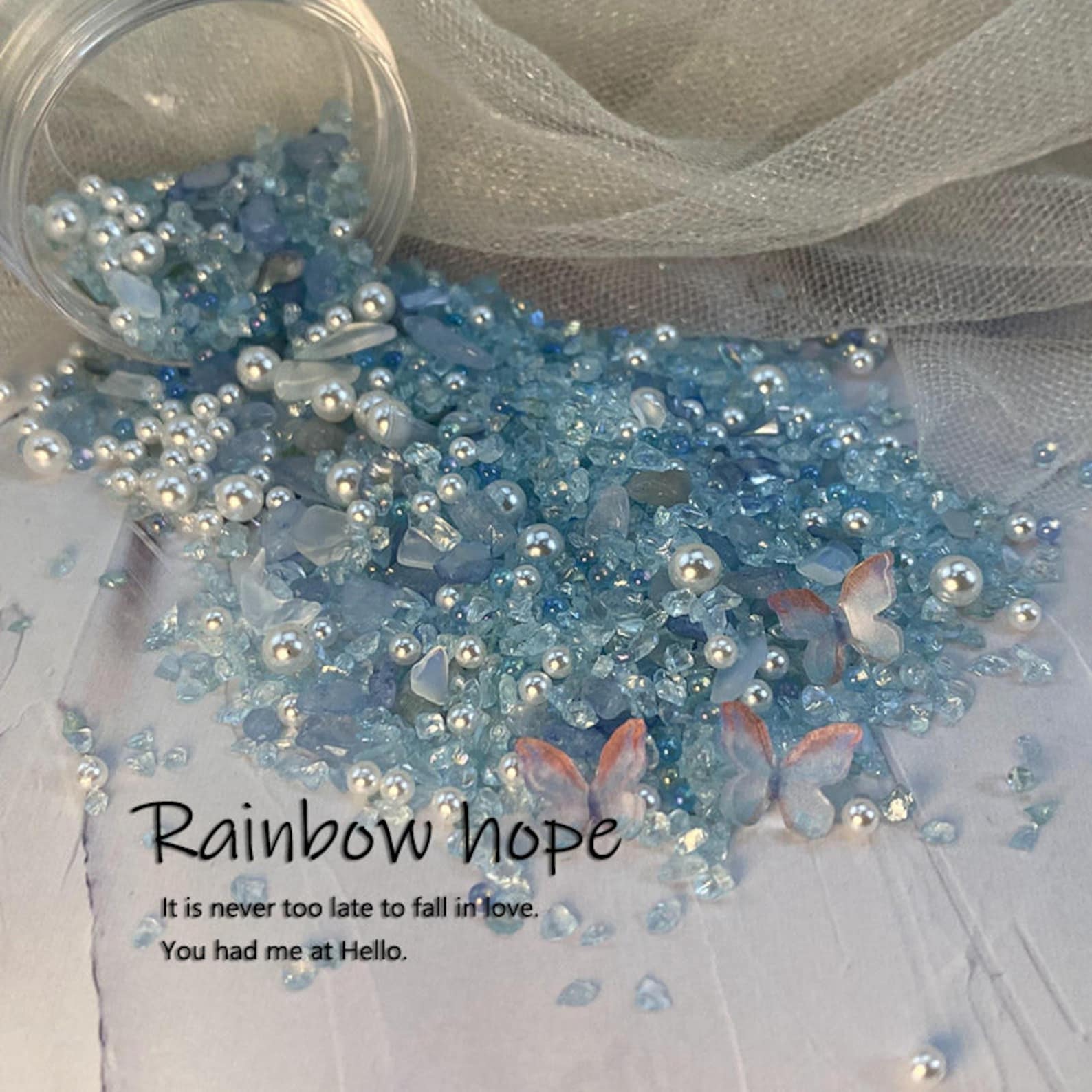 Natural Crystal Stone Nail Art/ Multi Color Crushed Stones With Mini ...