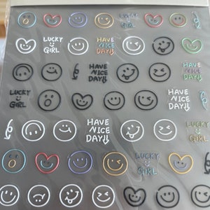 Nail Decals/ Nail Stickers Smile Faces 3D Embossing Nail Art DIY Nails ...