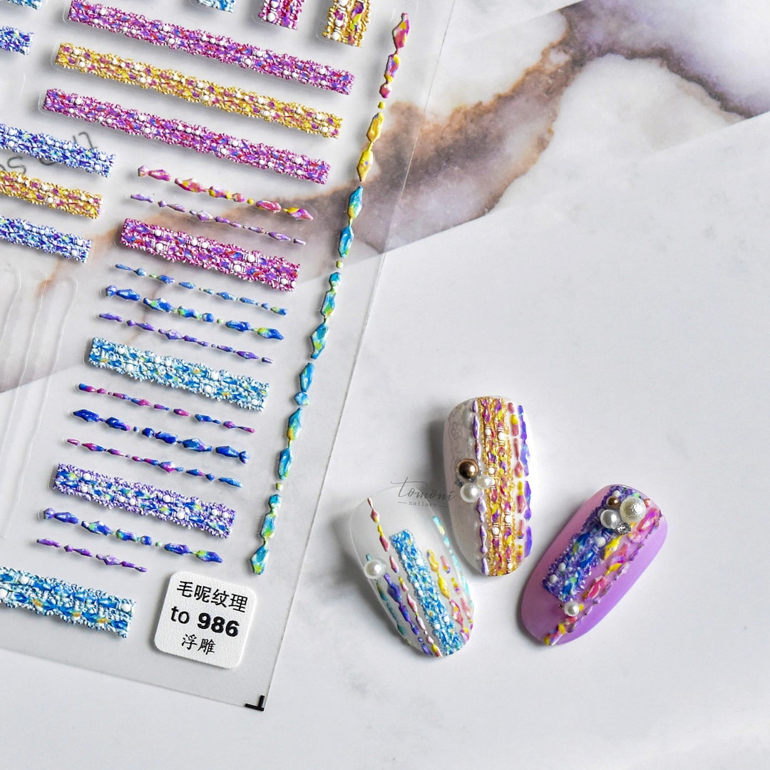 Nail Decals/ Nail Stickers Wool Fabric-3d to 986 - Etsy