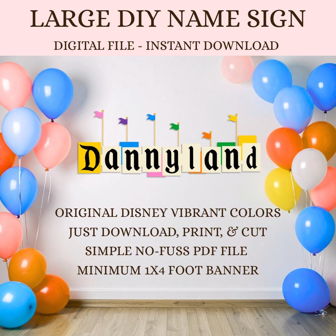 DIY Disneyland Birthday Banner: Custom Name, Mickey Mouse Disney ...