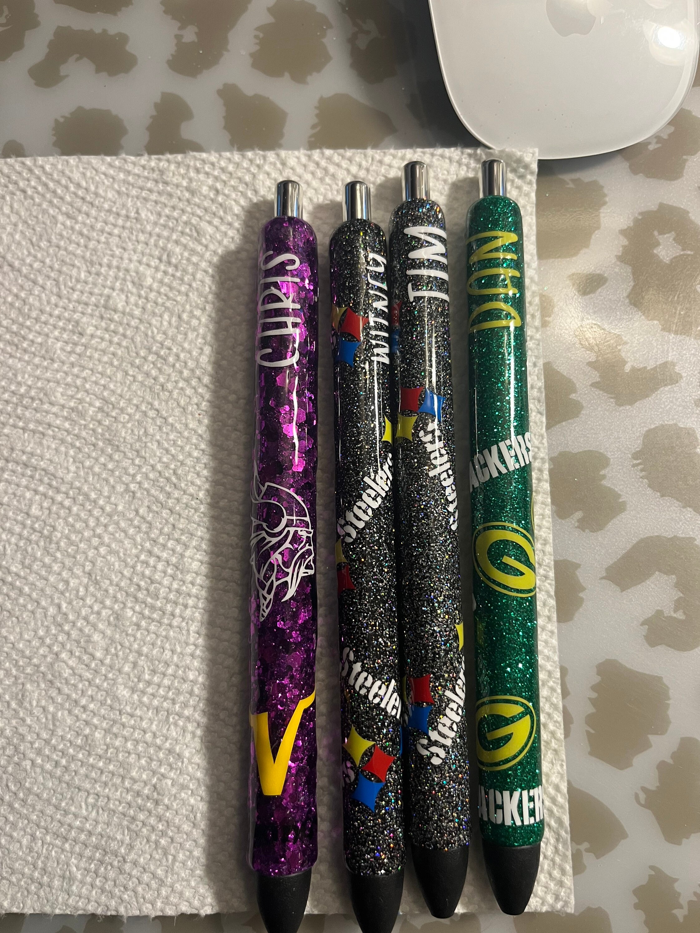NFL Glitter Pens - Etsy