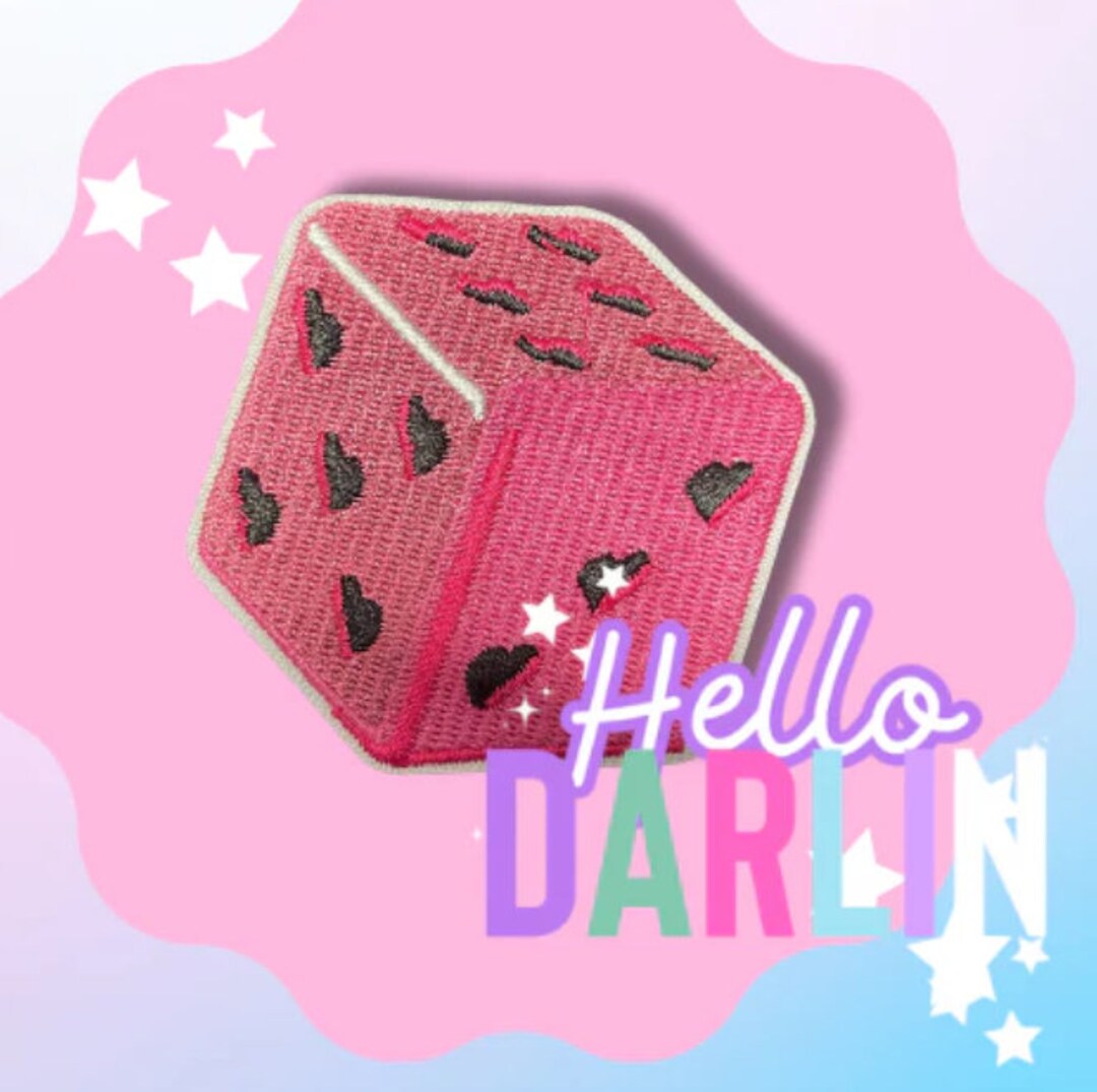 HOT PINK HEART Dice Embroidery Iron on Hat Patch - Etsy