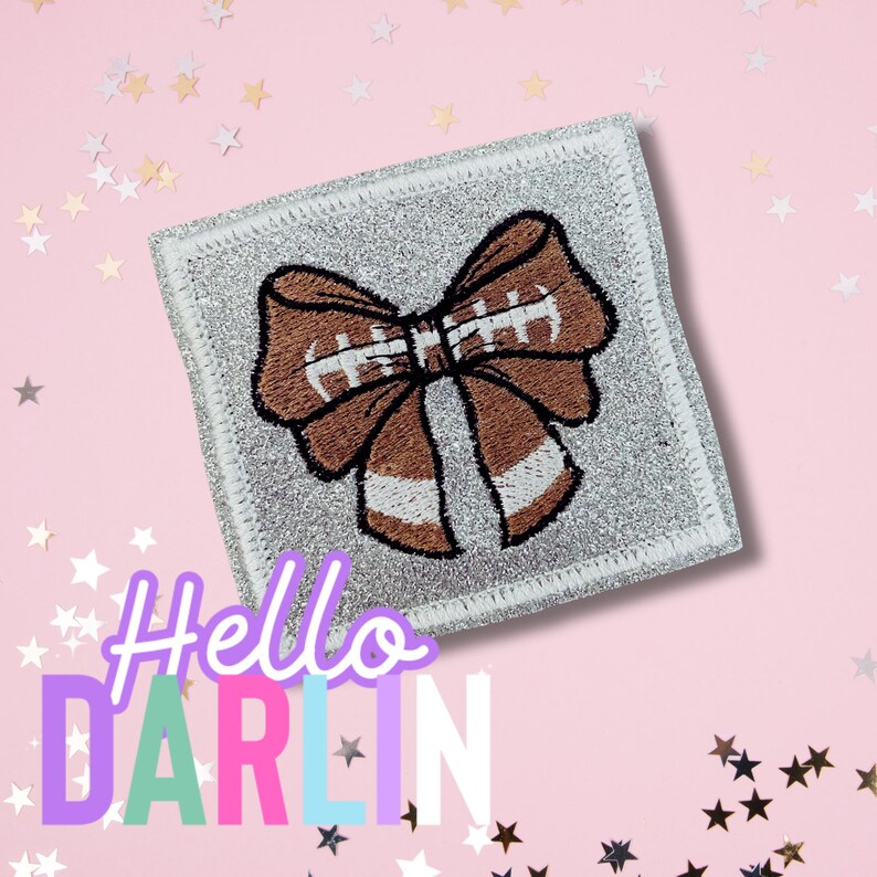 Silver Glitter Football Patch - Etsy
