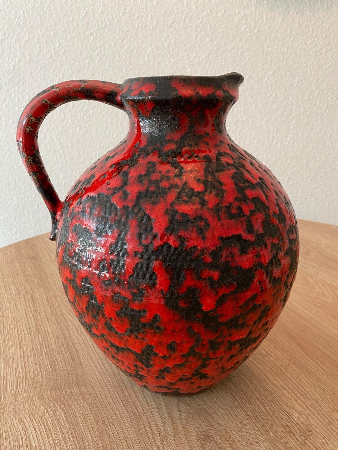 Vintage FOHR KERAMIK Red Black Large Vase - Etsy