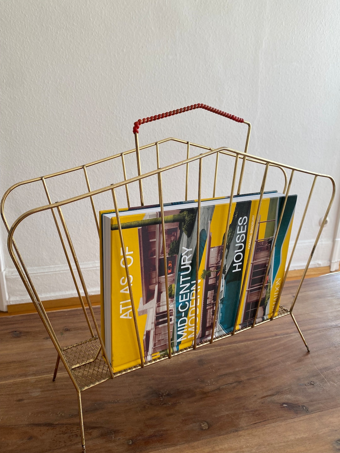 Vintage Mid Century Brass Wire Magazine Rack Storage, 1960s - Etsy