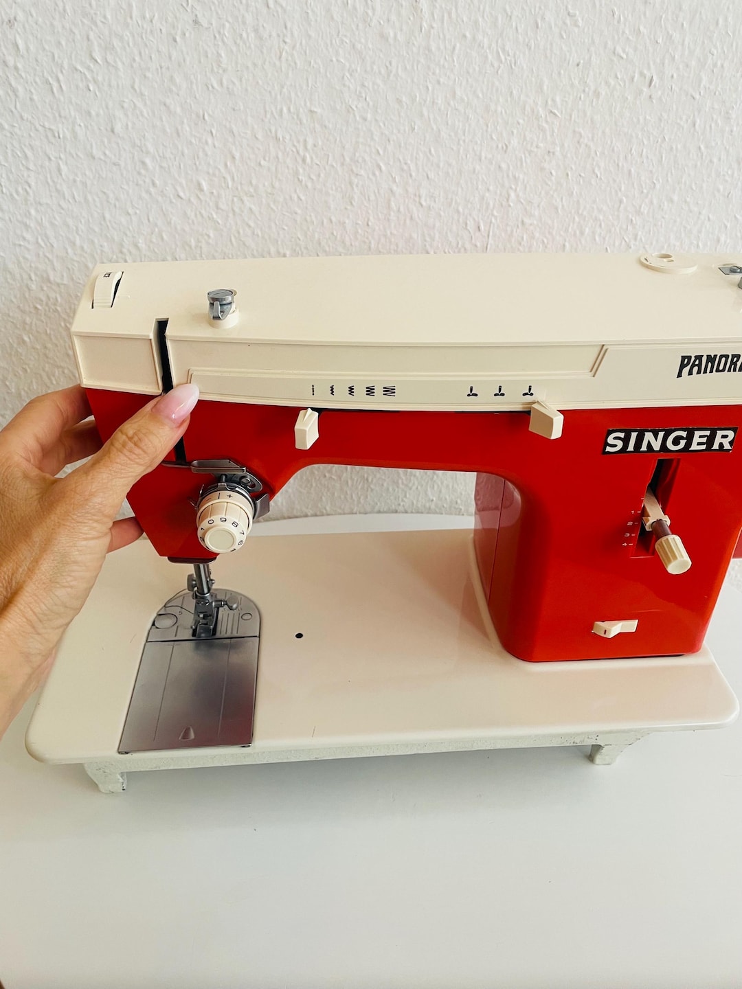Vintage Singer Panoramic Sewing Machine With Protective Cover Made in ...