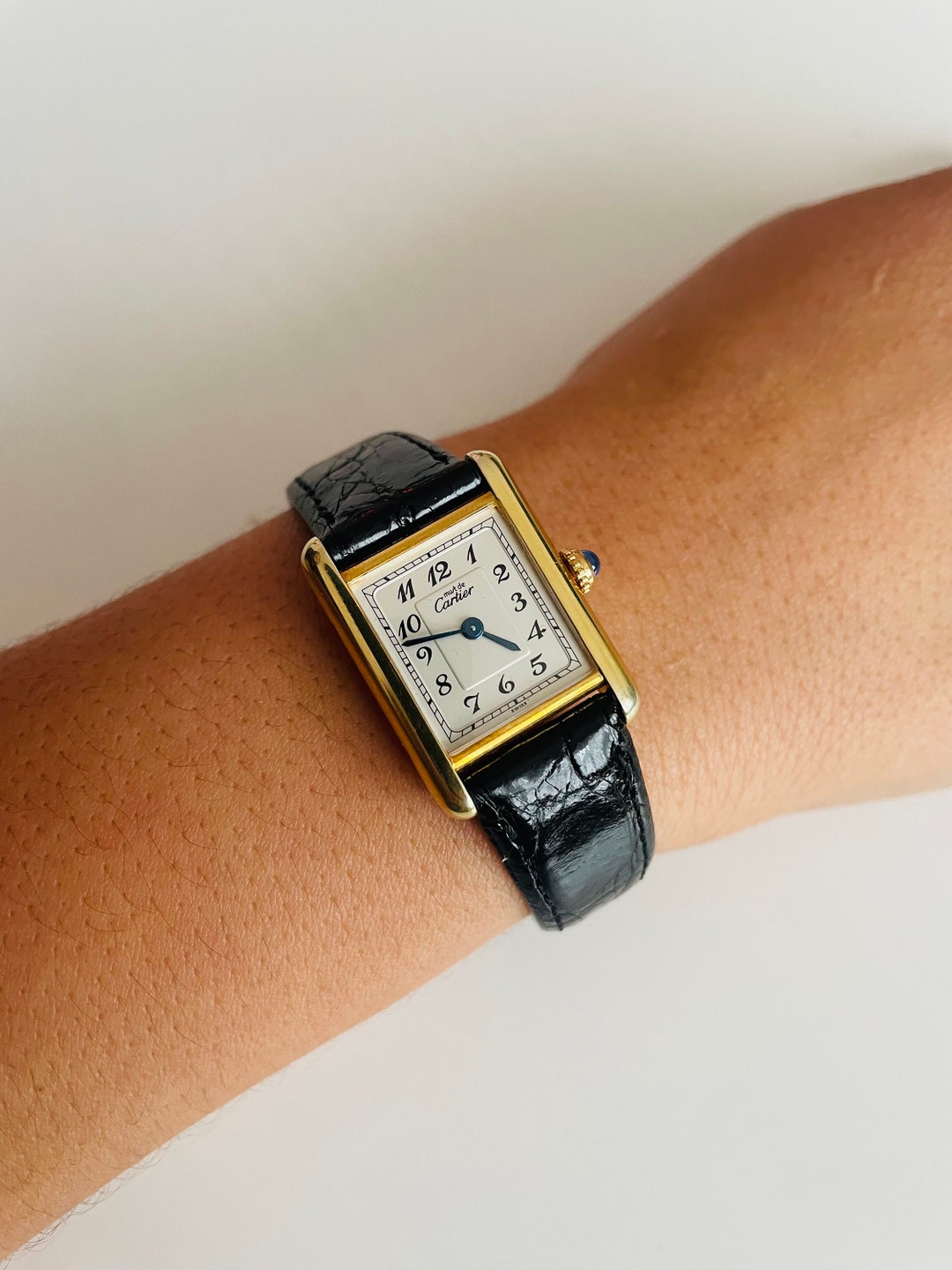 Vintage Original Cartier Tank Must Vermeil Gold SM Ladies Wristwatch ...