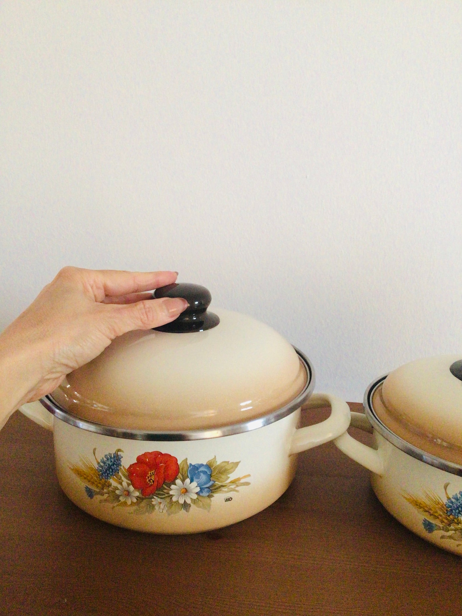 Vintage Enamel Cooking Pots Set 1970s - Etsy