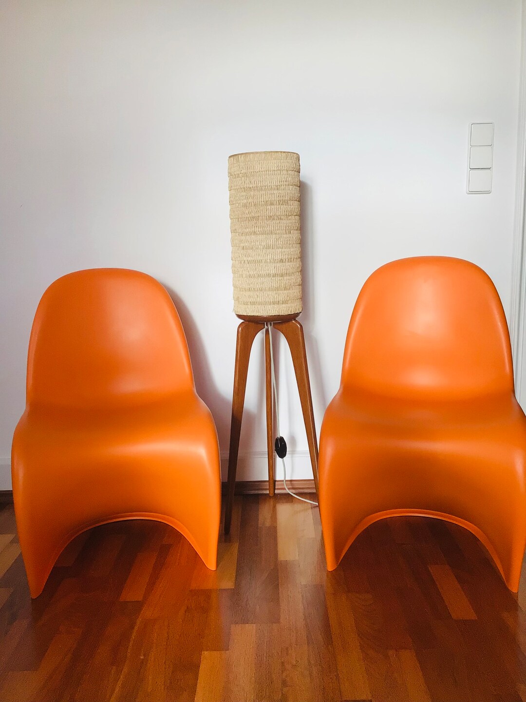 Vintage Mid Century Modern Orange Color Panton Chair by Verner Panton ...