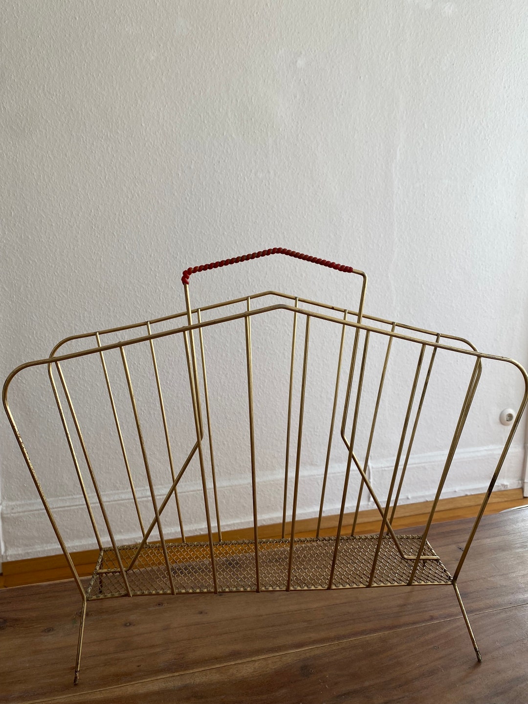 Vintage Mid Century Brass Wire Magazine Rack Storage 1960s - Etsy