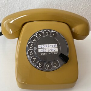 Vintage Mid-century Rotary German Phone Mustard Yellow Color 1980's - Etsy
