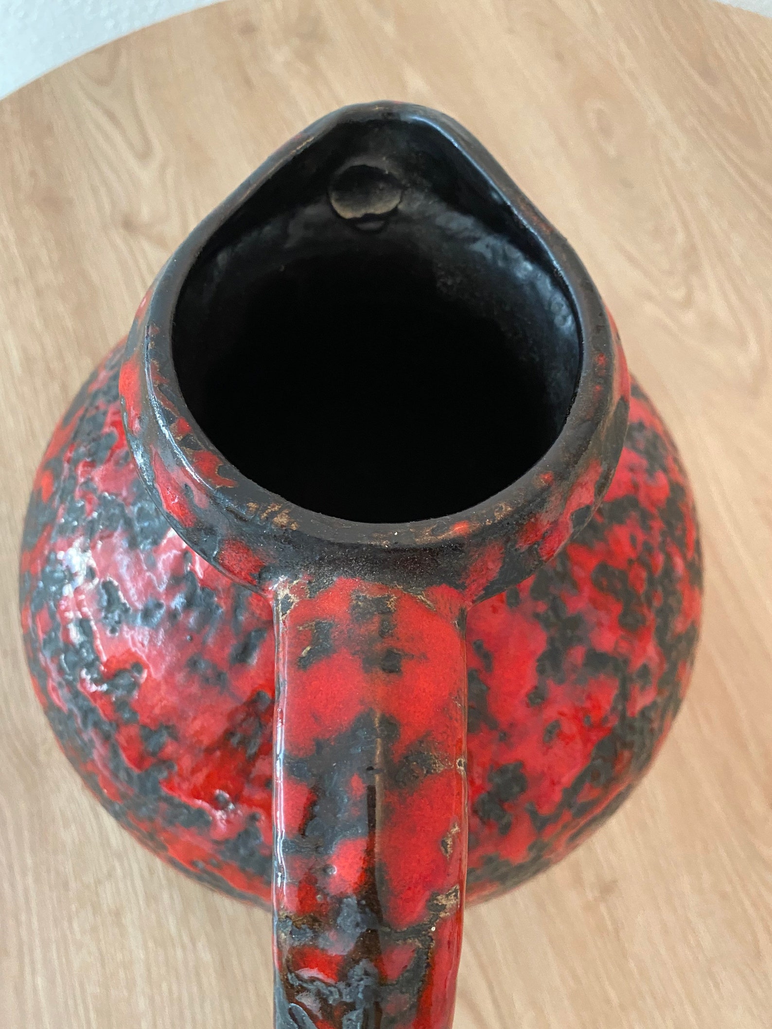 Vintage FOHR KERAMIK Red Black Large Vase - Etsy