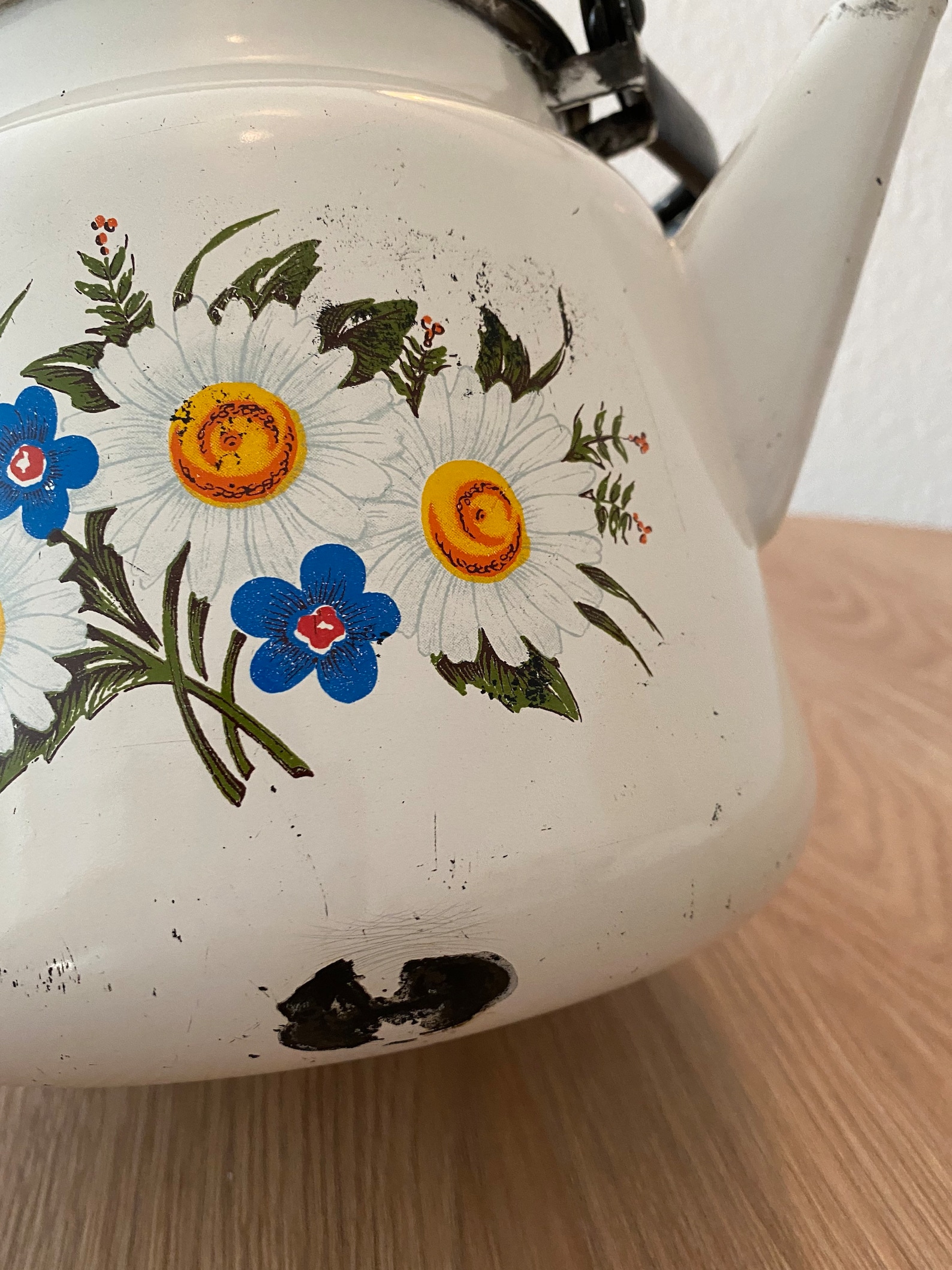 Vintage White Color Enamel Tea Kettle 1970s - Etsy