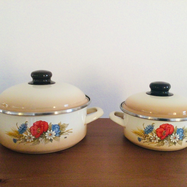 Vintage Enamel Cooking Pots - Etsy