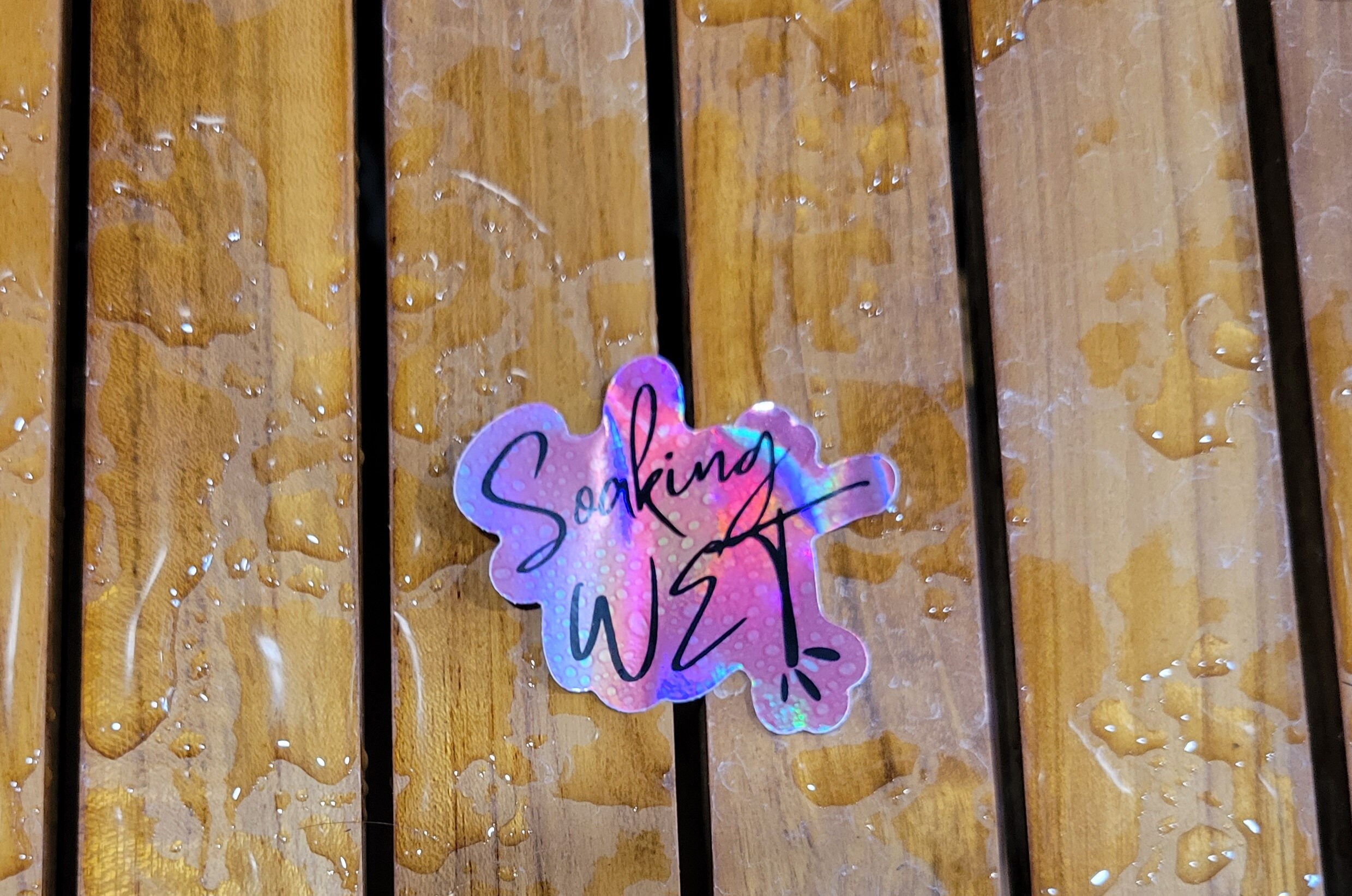 Soaking Wet Sticker / Holographic Durable Think and - Etsy