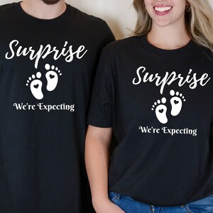 Expecting Parents, Surprise We're Expecting T-shirt, Baby Announcement ...