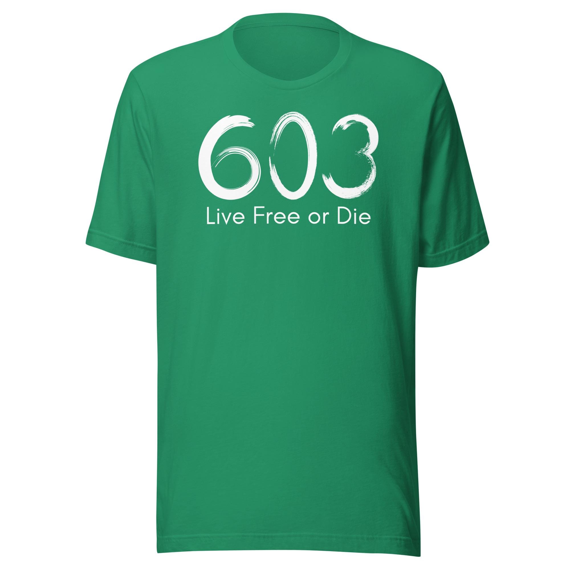 New Hampshire T-shirt, 603 Shirt, Live Free or Die, State Motto Tee, NH ...