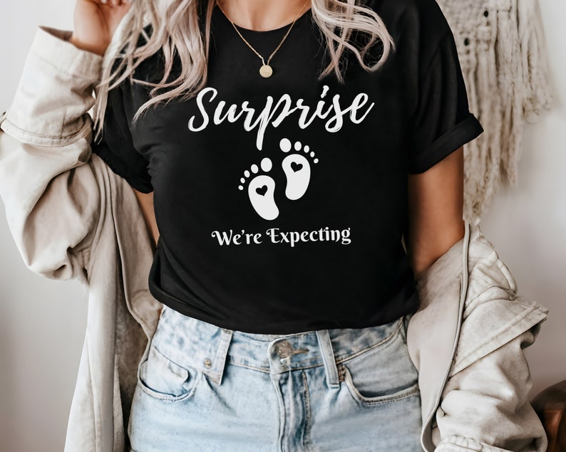 Expecting Parents, Surprise We're Expecting T-shirt, Baby Announcement ...