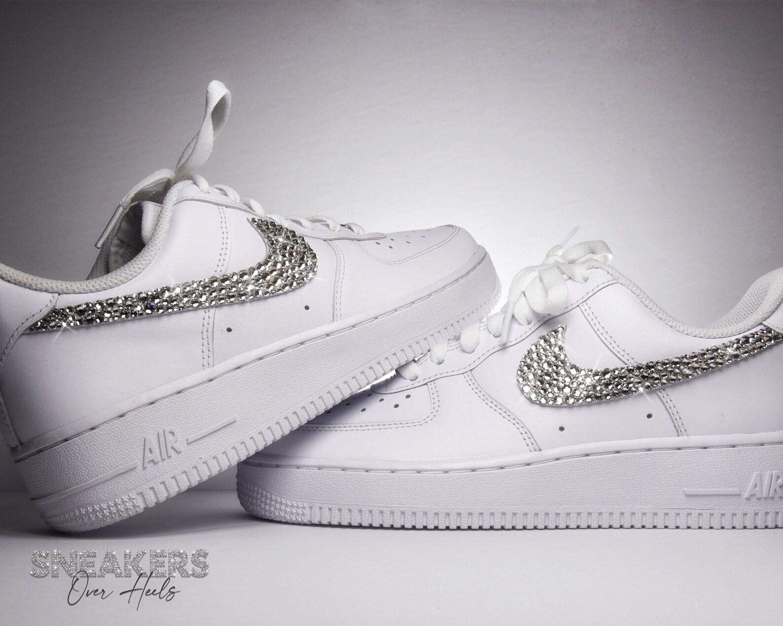 Bling Air Force Ones Custom AF1 With Rhinestone Swoosh - Etsy