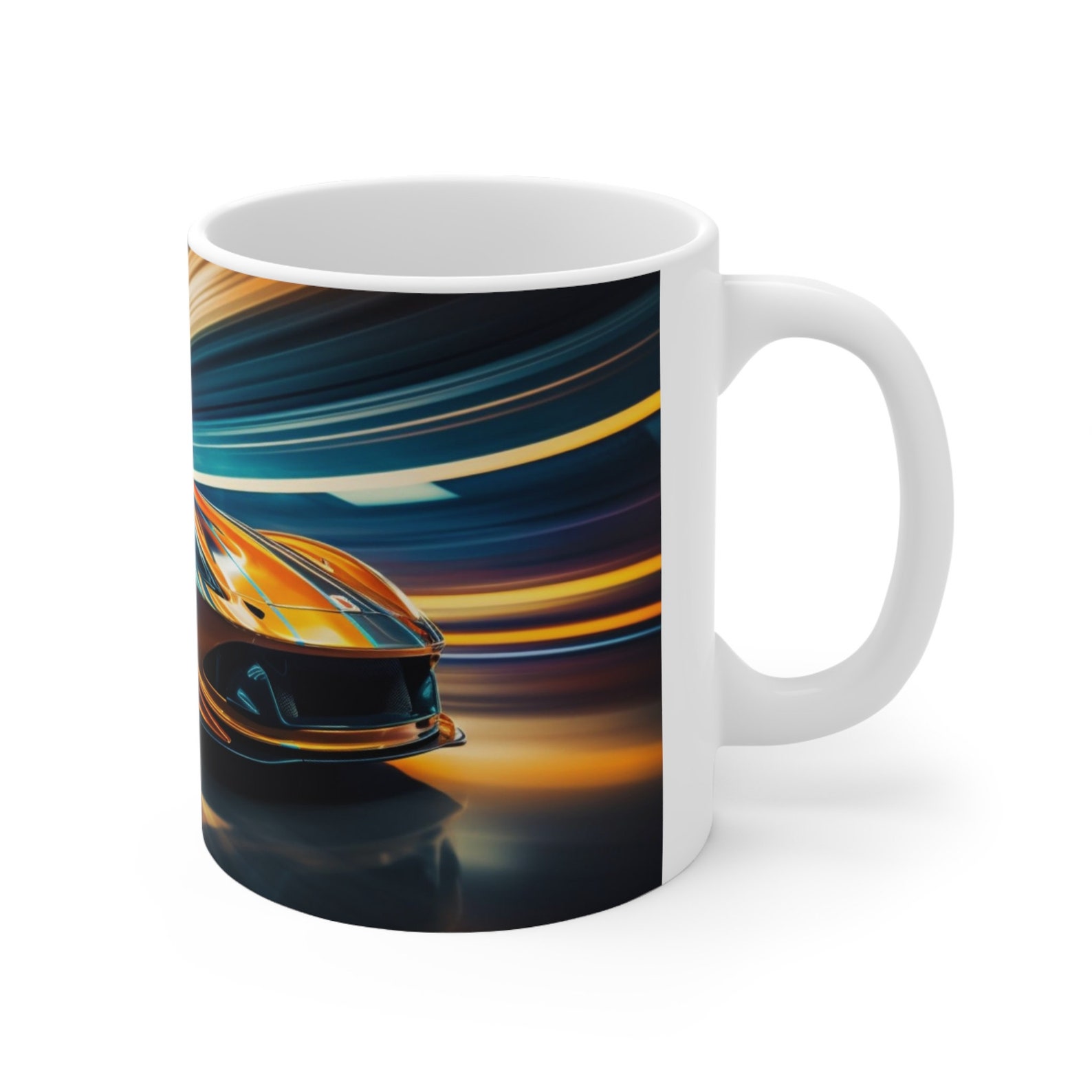 Sports Car Themed Coffee Cup, Race Car Patterned Tea Cup, Light-speed ...